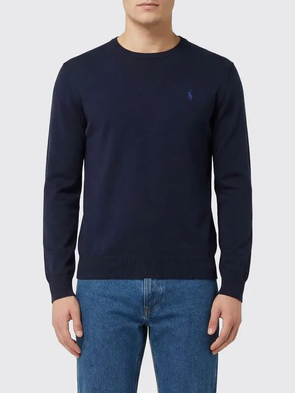 Polo Ralph Lauren Embroidered Logo Crewneck Sweater - Navy