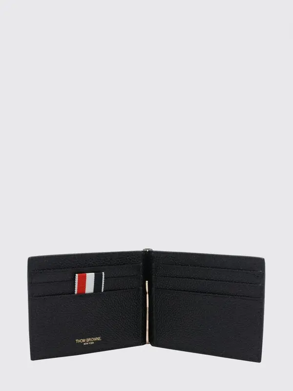 Thom Browne Bifold Wallet In Calf Leather With Money Clip