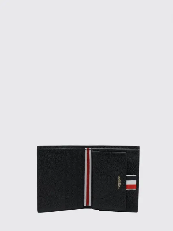 Thom Browne Bifold Wallet In Calf Leather With Coin Pocket