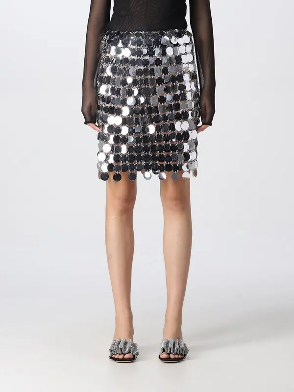 Rabanne Sequined Skirt - Silver