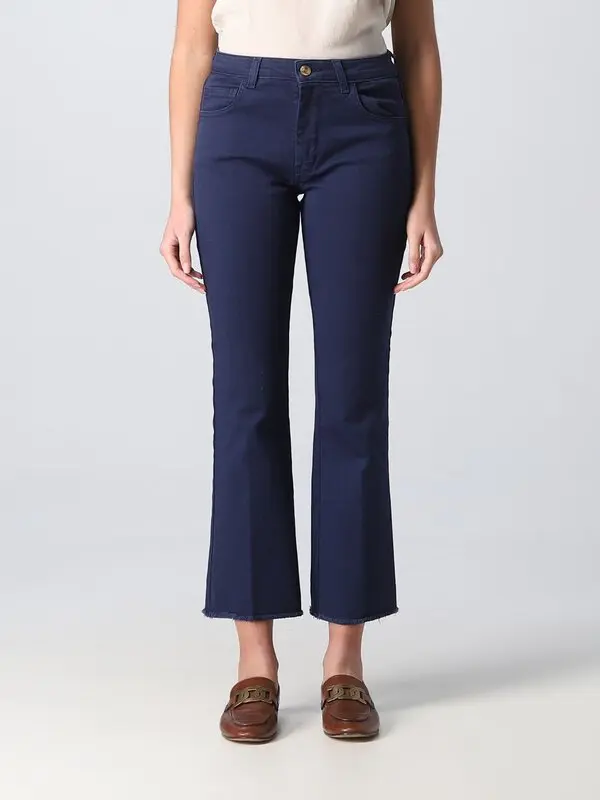FAY Cropped Flare Jeans With Raw Hem