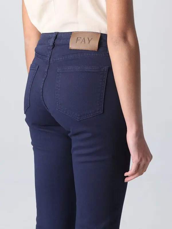FAY Cropped Flare Jeans With Raw Hem