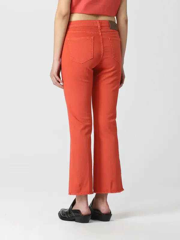 FAY Cropped Flare Jeans With Raw Hem - Red