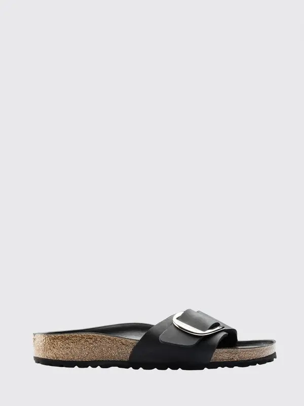 BIRKENSTOCK Madrid Big Buckle Leather Mules - Black