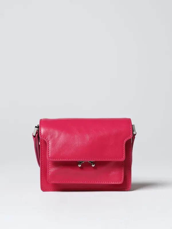 Marni Trunk Mini Leather Bag - Strawberry