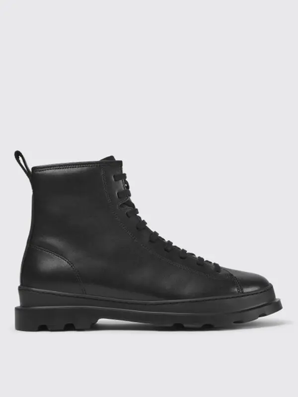 Camper Brutus Ankle Boot In Full-grain Calfskin - Black