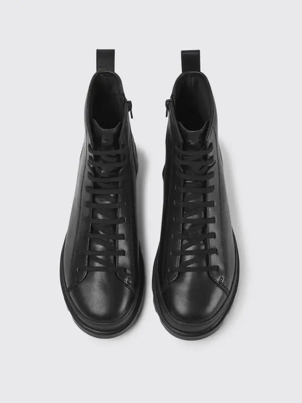 Camper Brutus Ankle Boot In Full-grain Calfskin - Black