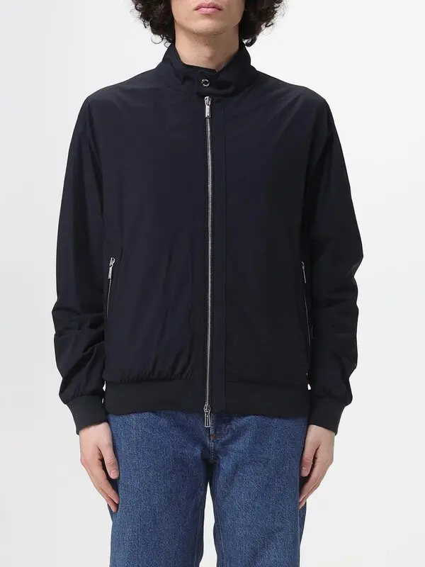 MOORER Polyester Bomber Jacket - Blue