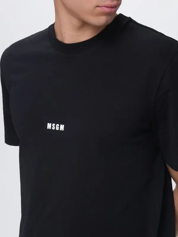 MSGM Cotton T-shirt With Logo - Black
