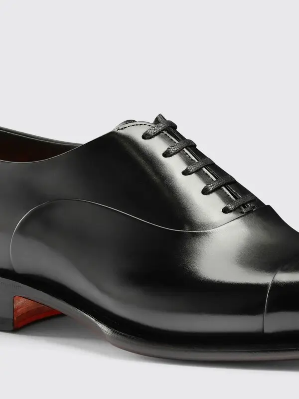 Santoni Brushed Leather Oxford Shoes - Black