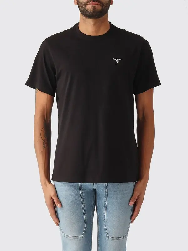 Barbour Cotton T-shirt With Logo - Black