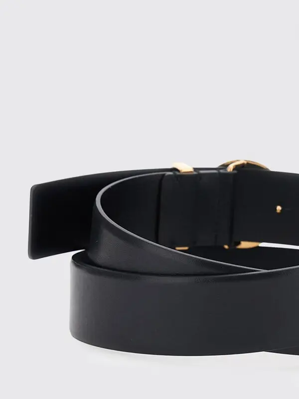 Versace Medusa Biggie Leather Belt With Logo Plaque - Black