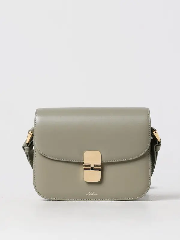 A.p.c. Mini Bag With Turn Lock Closure - Charcoal