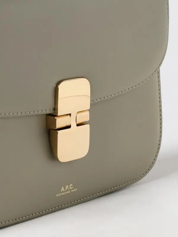 A.p.c. Mini Bag With Turn Lock Closure - Charcoal