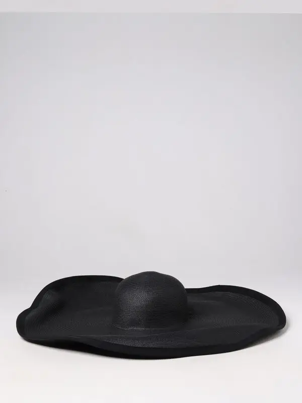 Max Mara Robert Textile Paper Panama Hat - Black
