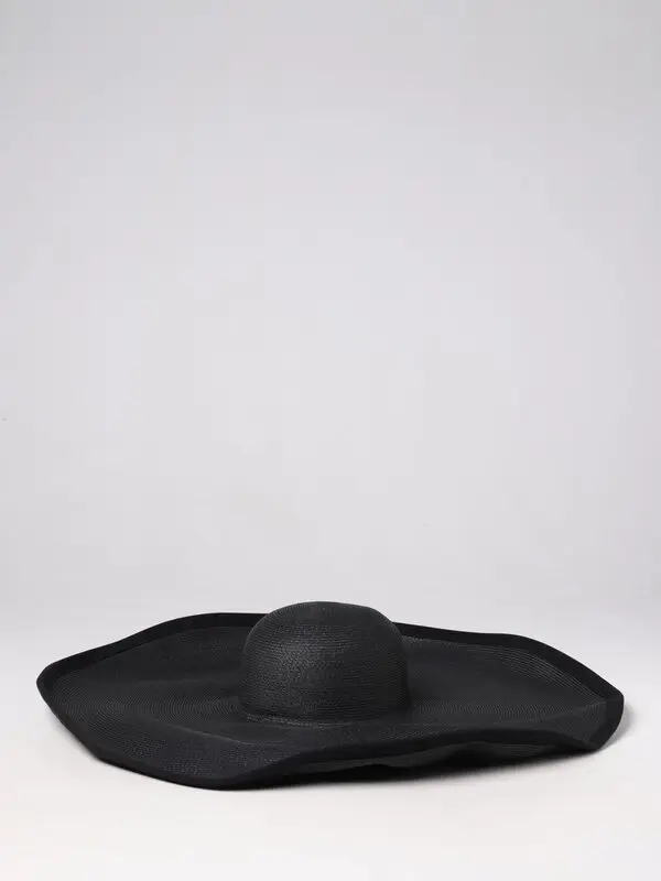 Max Mara Robert Textile Paper Panama Hat - Black