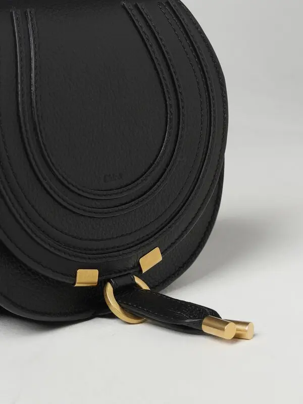 Chloé Marcie Grained Leather Bag - Black