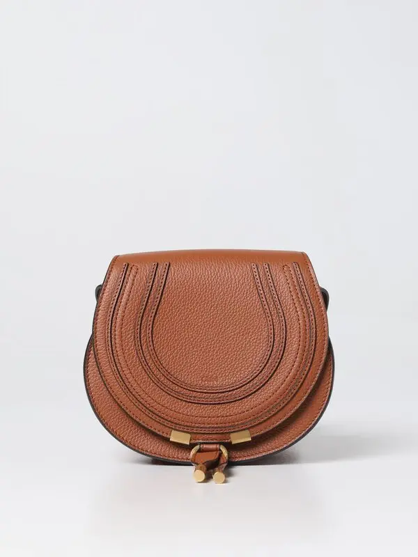Chloé Marcie Grained Leather Bag - Dove Grey