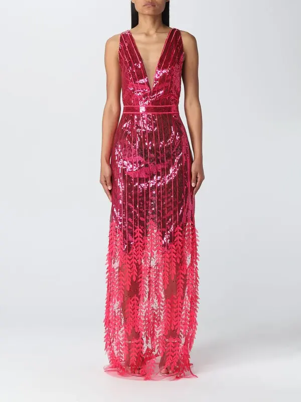 Elisabetta Franchi Sequined Gown - Fuchsia