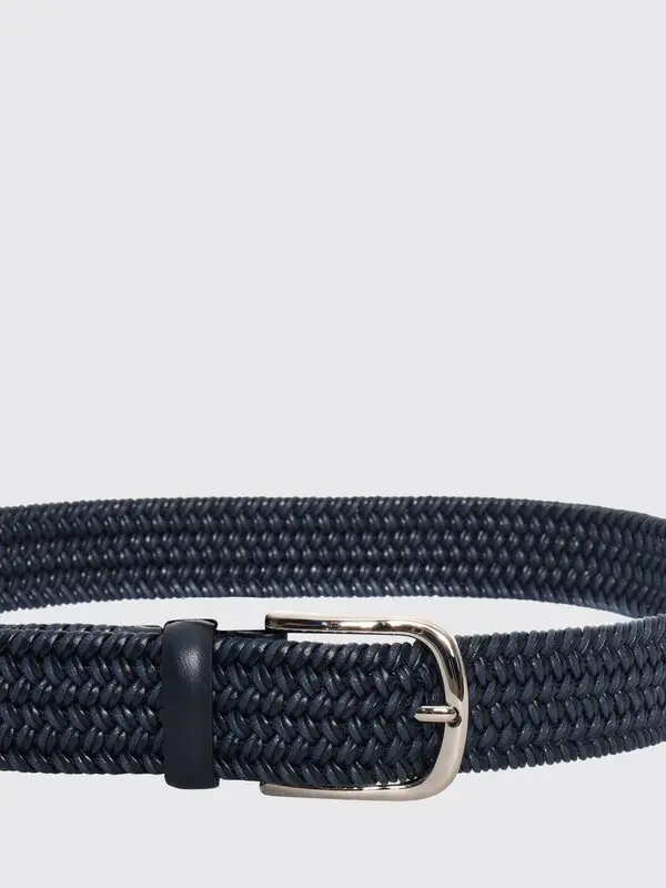 ORTIGNI Woven Leather Belt - Blue