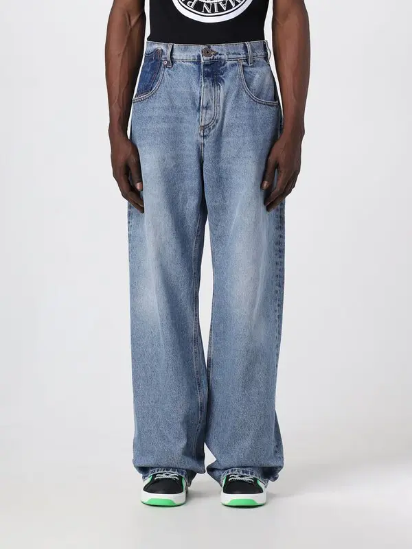 Balmain Wide Leg Jeans - Denim