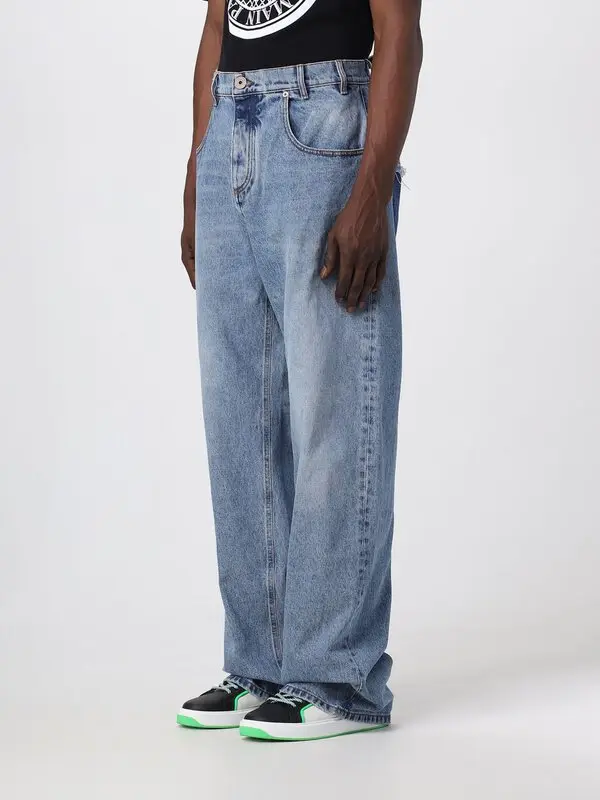 Balmain Wide Leg Jeans - Denim
