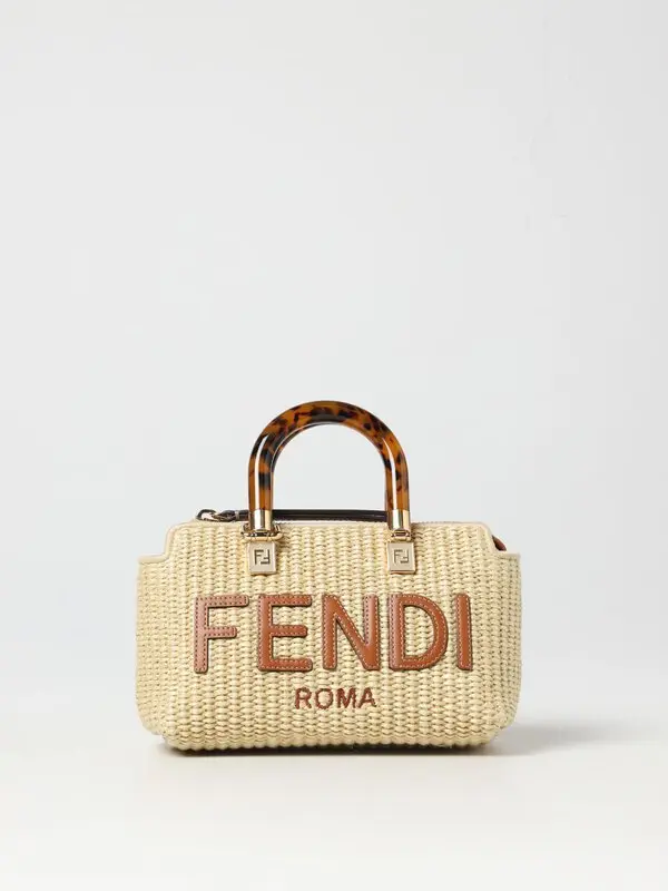 Fendi Bag In Straw And Smooth Leather In Beige 20% Off