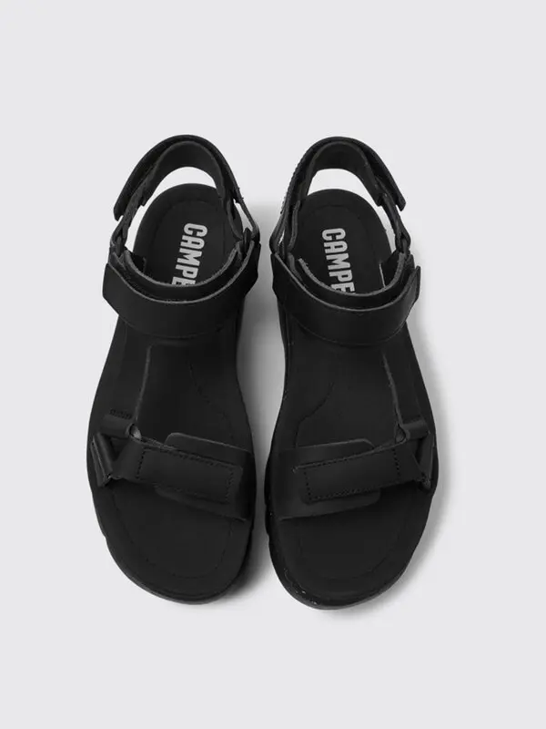 Camper Oruga Up Calfskin Sandals - Black