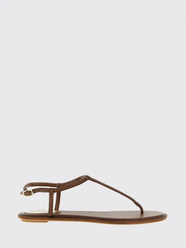 Rene Caovilla Embellished Heeled Sandal - Brown