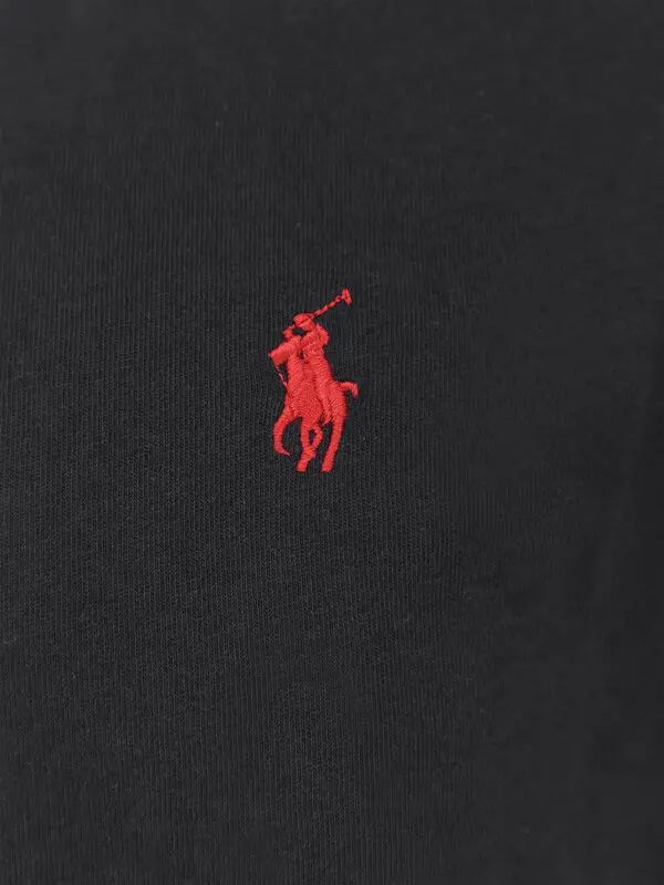 Polo Ralph Lauren Crewneck Cotton T-shirt With Embroidered Pony Logo - Black