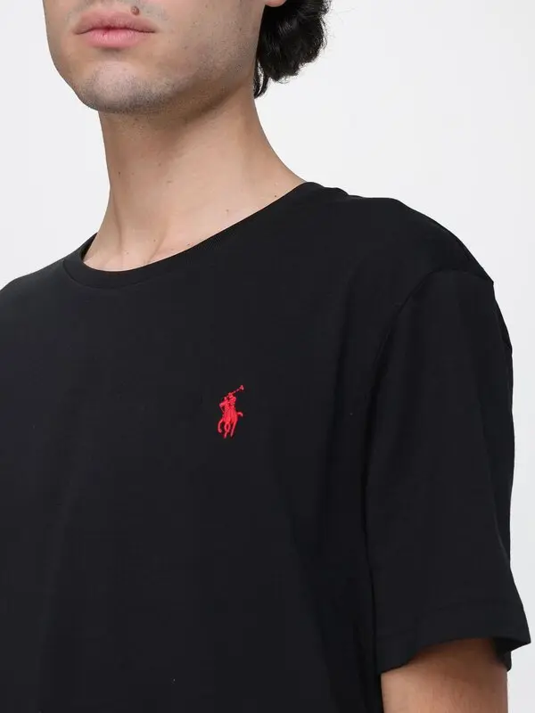 Polo Ralph Lauren Crewneck Cotton T-shirt With Embroidered Pony Logo - Black