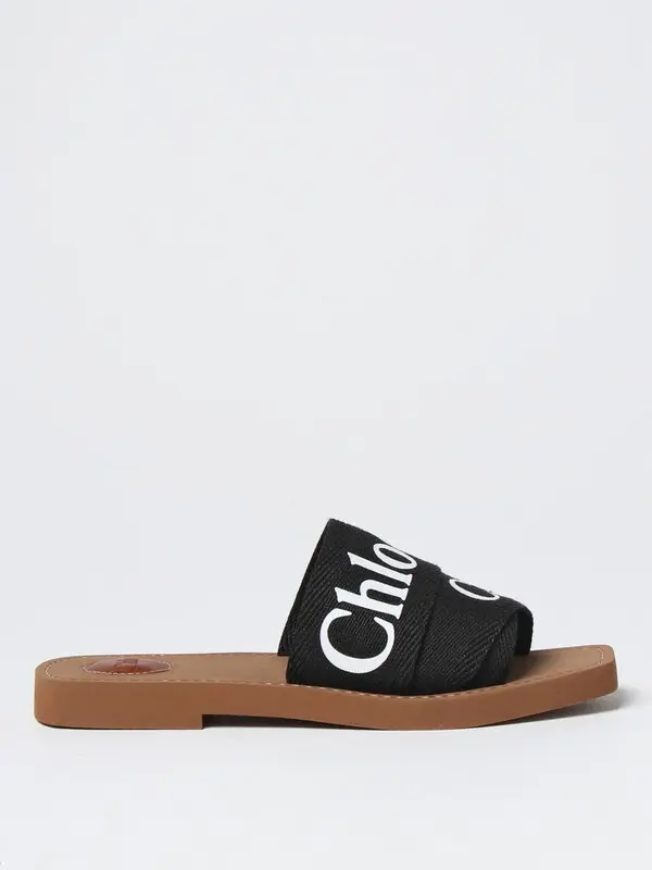 Chloé Fabric Sliders - Black