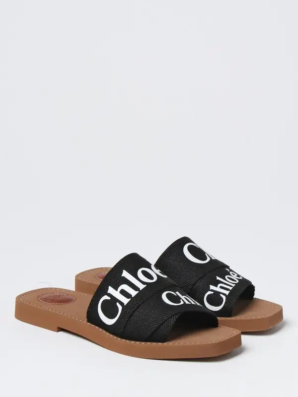 Chloé Fabric Sliders - Black