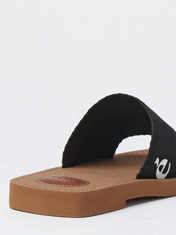 Chloé Fabric Sliders - Black