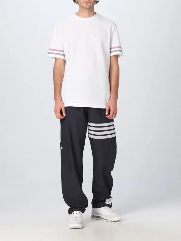 Thom Browne T-shirt With Striped Bands - White