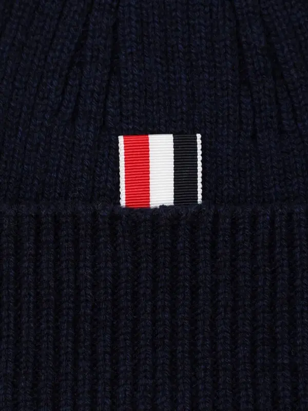 Thom Browne 4-bar Stripe Cashmere Beanie - Blue