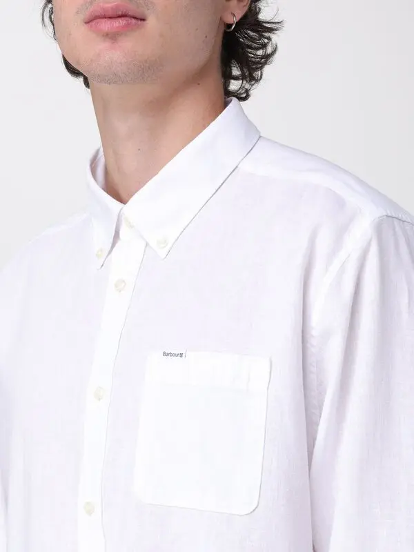 Barbour Linen And Cotton Shirt - White
