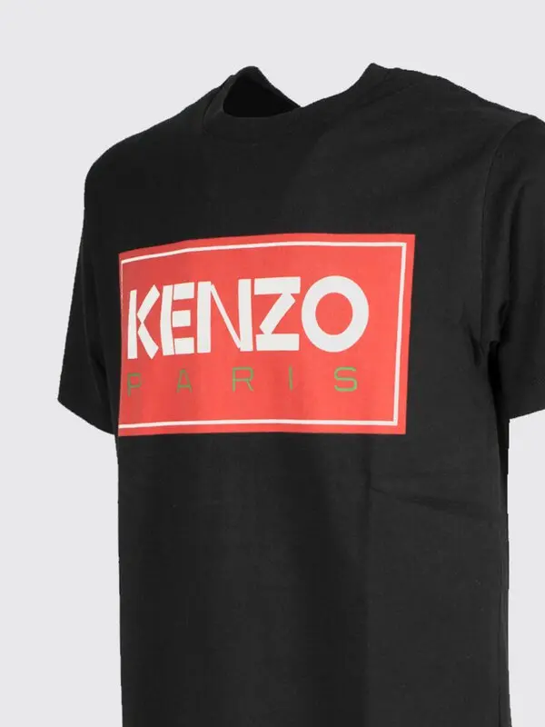 Kenzo Logo Print Cotton T-shirt With Dropped Shoulders And Short Sleeves