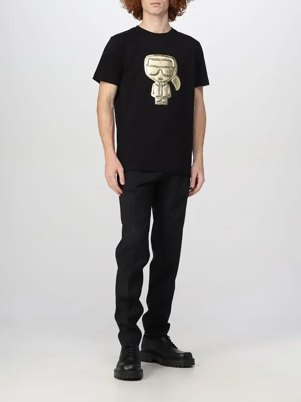 Karl Lagerfeld Tailored Trousers With Chain Detail - Black