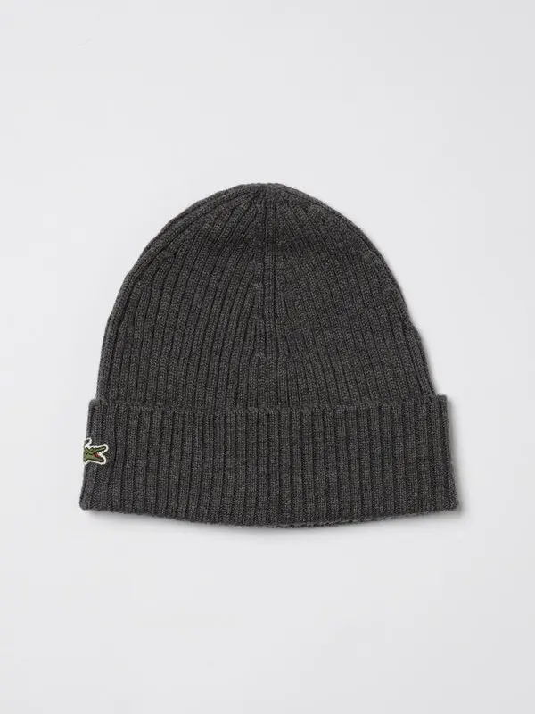 Lacoste Ribbed Beanie - Grey