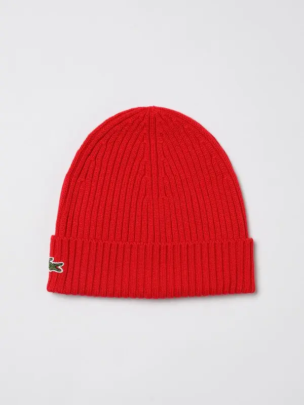 Lacoste Ribbed Beanie - Red