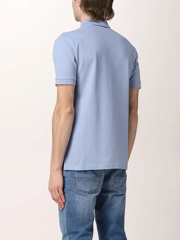 FAY Stretch Cotton Polo Shirt With Logo - Gnawed Blue