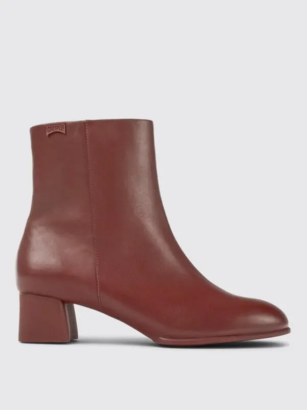 Camper Flat Ankle Boot - Burgundy