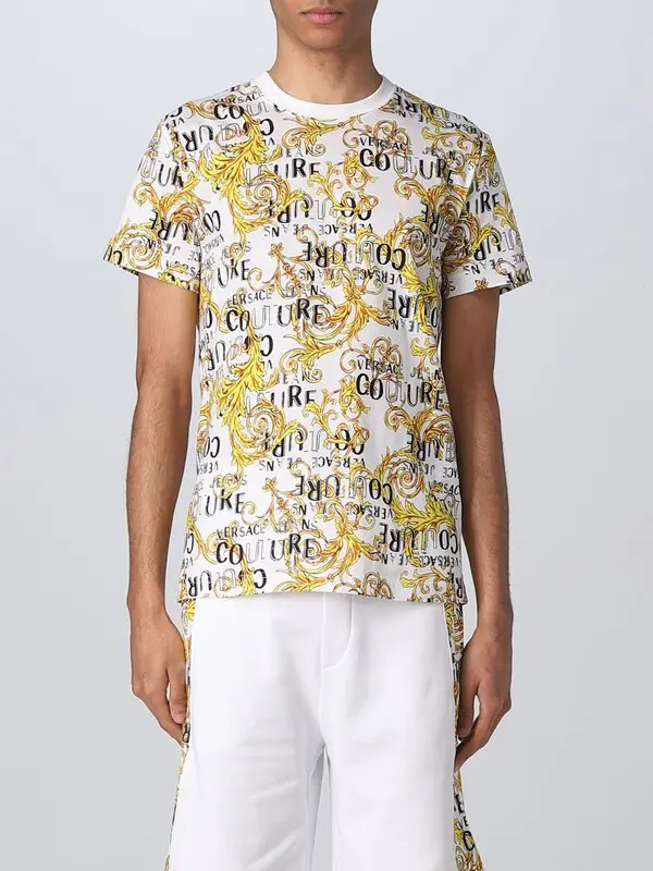 Versace T-shirt With Baroque Pattern - White