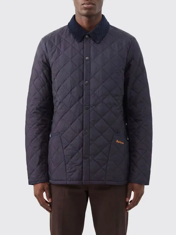 Barbour Heritage Liddesdale Quilted Jacket With Velvet Collar - Blue