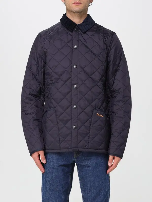 Barbour Heritage Liddesdale Quilted Jacket With Velvet Collar - Navy