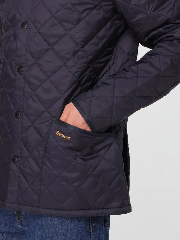 Barbour Heritage Liddesdale Quilted Jacket With Velvet Collar - Navy