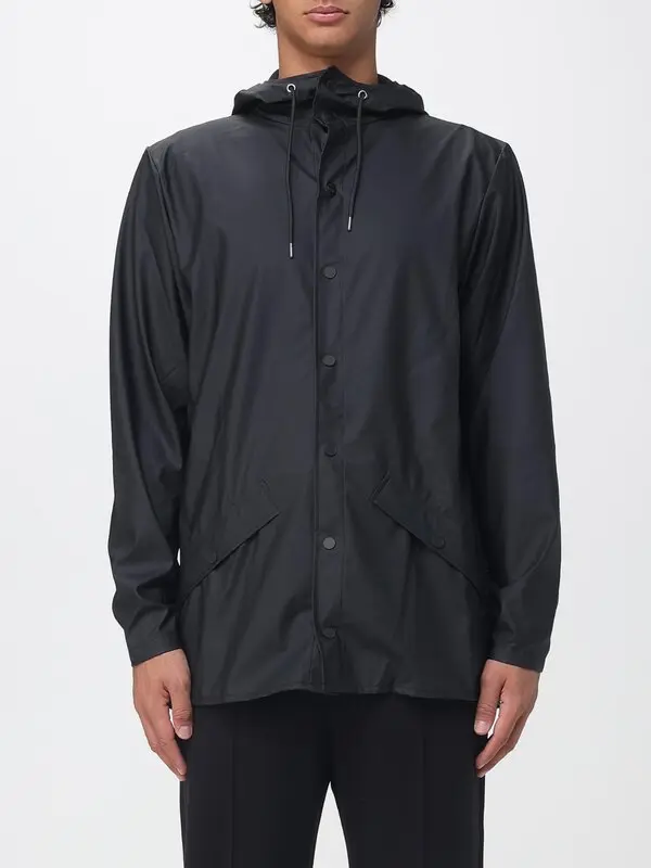 Rains Hooded Waterproof Jacket - Black