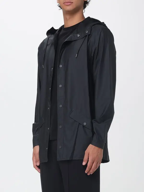 Rains Hooded Waterproof Jacket - Black