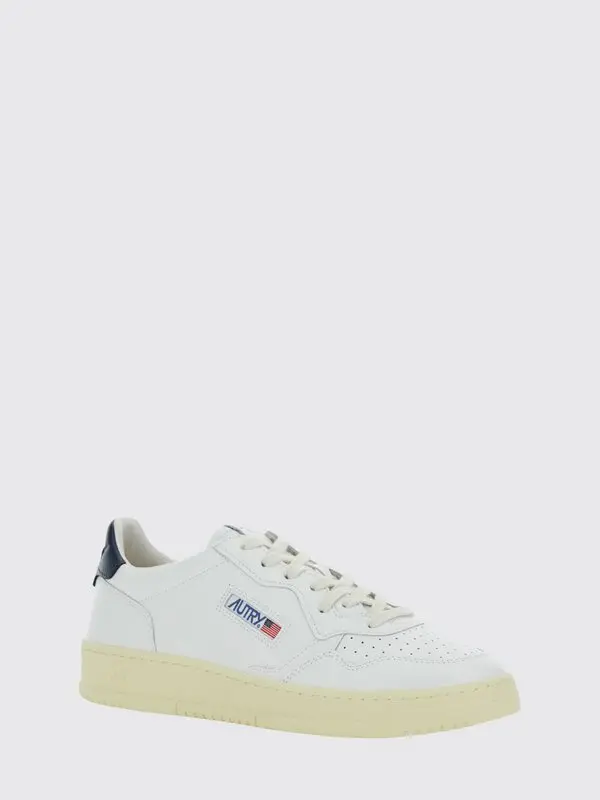 AUTRY Medalist Bicolour Leather And Suede Low Top Trainers - Navy
